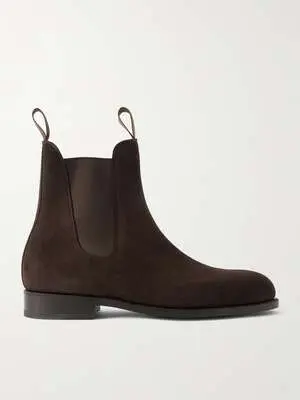 J.M. WESTON Suede Chelsea Boots