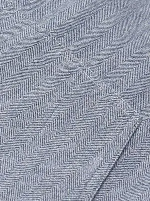 Frescobol Carioca Belford Herringbone Cotton And Cashmere-blend Jacket - Blue