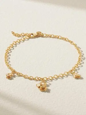 SYDNEY EVAN Marquise Eye 14-karat Diamond Anklet - Gold