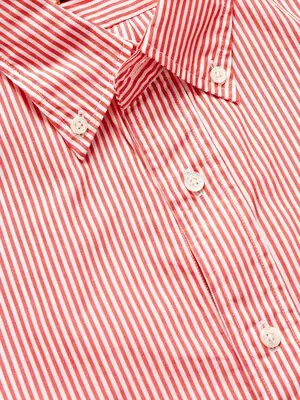 BEAMS Button-down Collar Striped Cotton Shirt