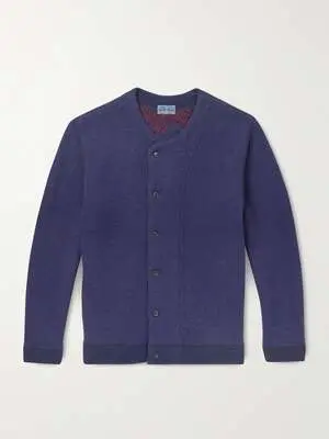 Blue Blue Japan Intarsia Wool-blend Cardigan - Navy