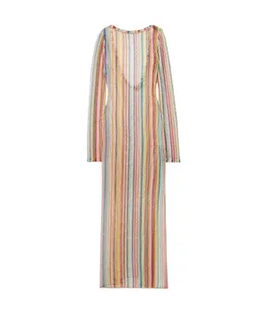 Missoni Metallic-trimmed Striped Crochet-knit Maxi Dress - Multi