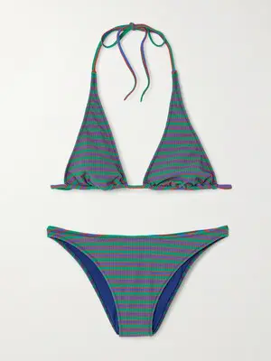LIDO Cinquantacinque Striped Ribbed Triangle Bikini