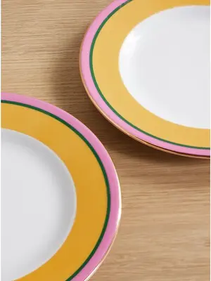 La DoubleJ Set Of Two Dinner Plates - Yellow