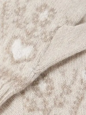 Khaite Domini Fair Isle Cashmere Gloves - Neutrals