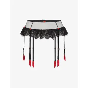 Agent Provocateur Clarissa Mesh And Lace Suspenders - Black