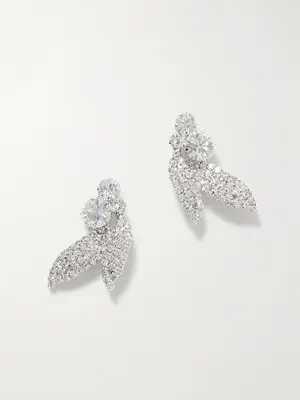 JENNIFER BEHR Alvara Silver-plated Crystal Earrings - Neutrals