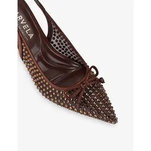 Carvela Positano Vinyl Mesh Slingback Heels