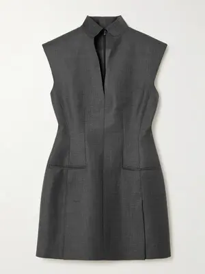 Givenchy Frayed Wool-twill Mini Dress