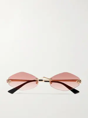 CARTIER Panthère Hexagon-frame Sunglasses - Gold