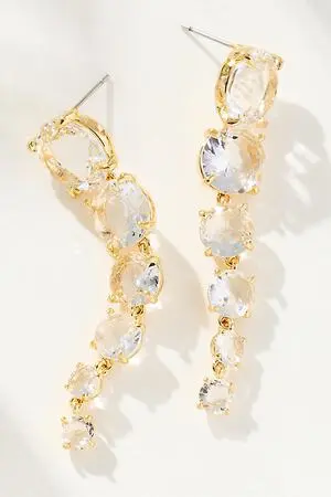 Anthropologie Crystal Drop Earrings - Clear