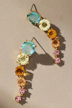 Anthropologie Crystal Drop Earrings Sky