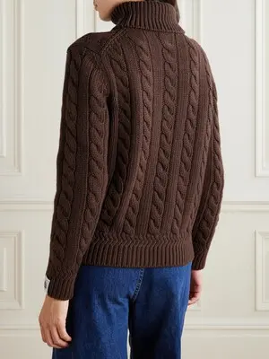 Bally Cable-knit Wool Turtleneck Sweater
