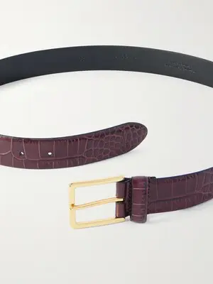 Anderson's Croc-effect Leather Belt