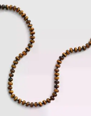 Madewell Semiprecious Beaded Choker Necklace - Tigers Eye
