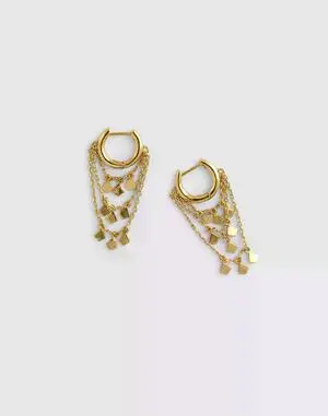 Madewell Stacked Chain Huggie Hoop Earrings - Antique Gold