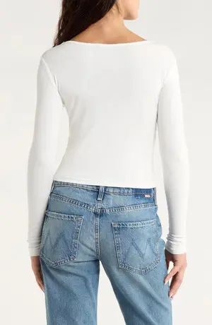 PACSUN Deep V Crop Top - White