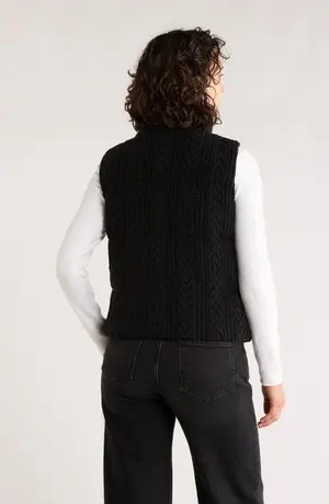 Marine Layer Alba Reversible Cable Knit Puffer Vest