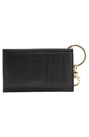 Madewell The Zip Leather Card Case Wallet - True Black