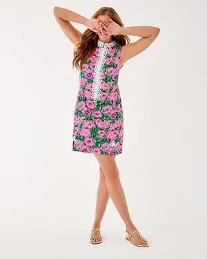 Lilly Pulitzer® Cleodora Stretch Shift Dress - Low Tide Navy Florrie