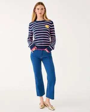 LILLY PULITZER Jovienne Pullover Sweater - Low Tide Navy Shine Bright Stripe