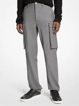 Michael Kors Stretch Wool Cargo Pants - Grey