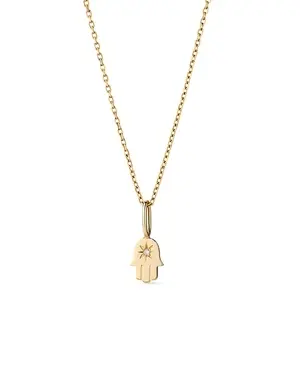 ANA LUISA Solid Yellow Hamsa Diamond Necklace - Gold