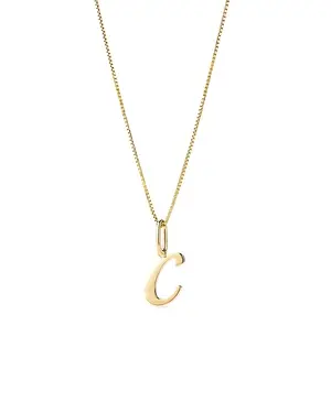 ANA LUISA Solid Yellow Gold Script Letter Necklace C