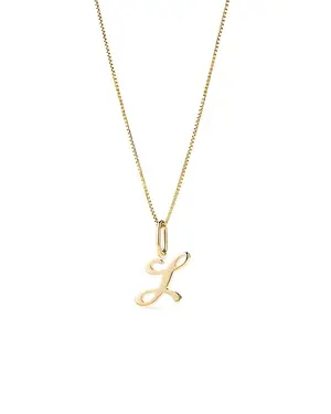 ANA LUISA Solid Yellow Gold Script Letter Necklace - L