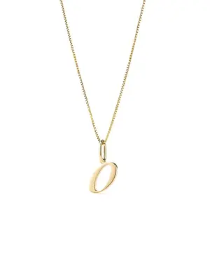 ANA LUISA Solid Yellow Gold Script Letter Necklace - O