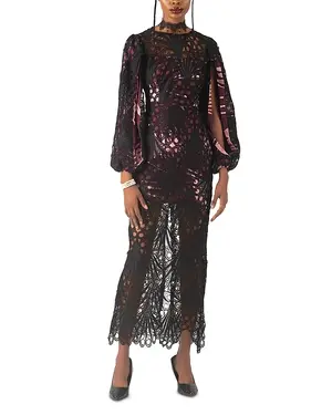 BUSAYO Monife Lace Overlay Split Sleeve Dress