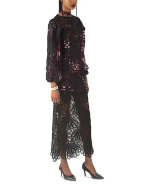 BUSAYO Monife Lace Overlay Split Sleeve Dress