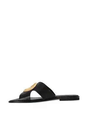 KOTRIS SANDALS Leather Cross-strap Sandals - Black