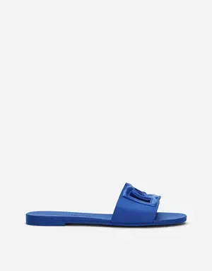 Dolce & Gabbana Beach Slides With Dg Logo - Blue