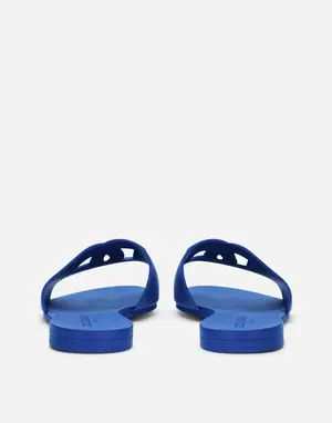 Dolce & Gabbana Beach Slides With Dg Logo - Blue