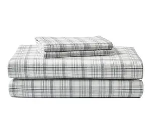 Eddie Bauer Beacon Hill Grey Cotton Full Sheet Set - One-color