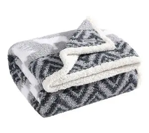 Eddie Bauer Woodland Fair Isle Grey Sherpa 50x60 Throw - One-color