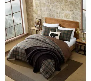 Eddie Bauer Huntley Plaid Brown Twin Comforter Set