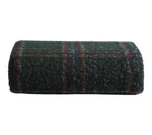 Eddie Bauer Tarrytown Plaid Green Boucle 50'x70 Throw - One-color