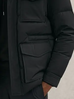 REISS Quilted Four-pocket Puffer Jacket