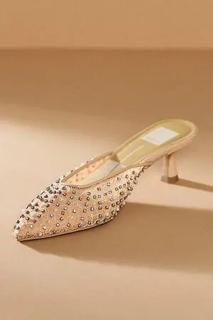 Dolce Vita Cleo Pearl Mule Heels - Rose