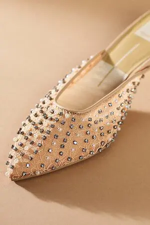 Dolce Vita Cleo Pearl Mule Heels - Rose