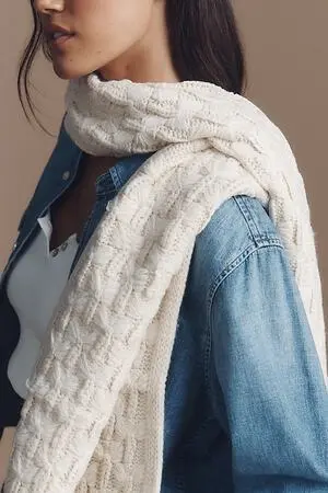 Anthropologie Cable-knit Scarf - Cream
