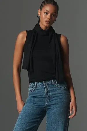 LAMARQUE Jimena Mock-neck Scarf Tank Top