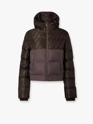 Fendi Ff Jacquard Nylon Down Jacket