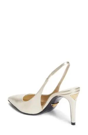 Prada Saffiano Leather Slingback Pump - Pirite