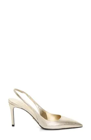Prada Saffiano Leather Slingback Pump - Pirite