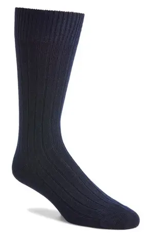 Pantherella Waddington Cashmere Blend Dress Socks - Navy