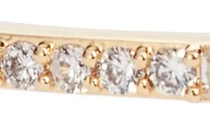 Nordstrom Cubic Zirconia Overlap Cuff Bracelet - Clear- Gold