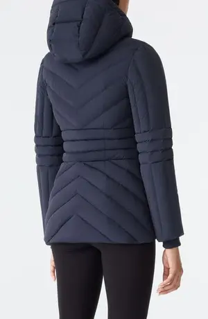 Mackage Nadia Hooded Quilted Down Jacket - Navy